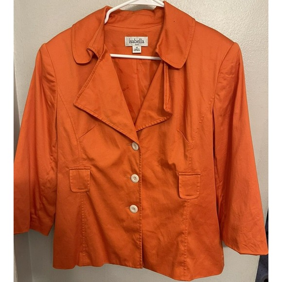 isabella | Jackets & Coats | Isabella Suit Size Belted And Lined Orange ...